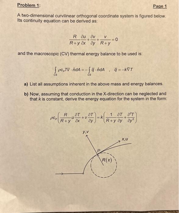 Solved A Two Dimensional Curvilinear Orthogonal Coordinate