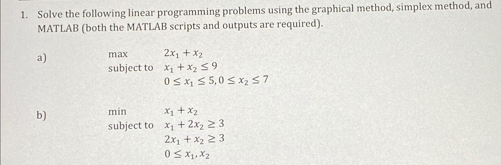 Solve the following linear programming problems using | Chegg.com