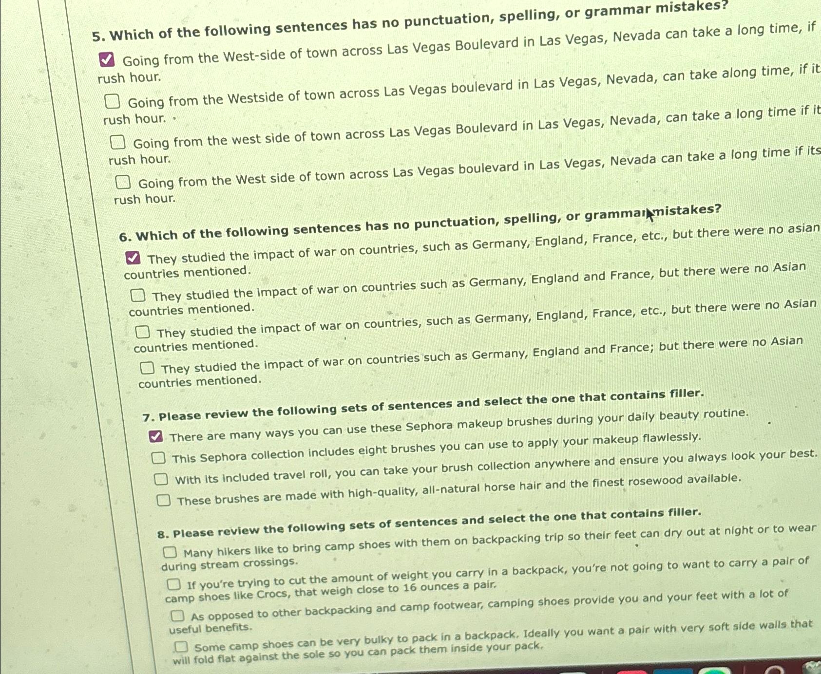 Solved Which of the following sentences has no punctuation, | Chegg.com