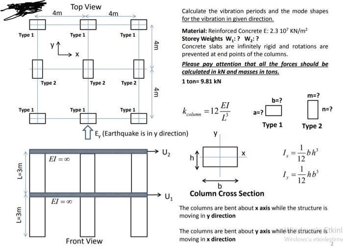 Solved Calculate the vibration periods and the mode shapes | Chegg.com