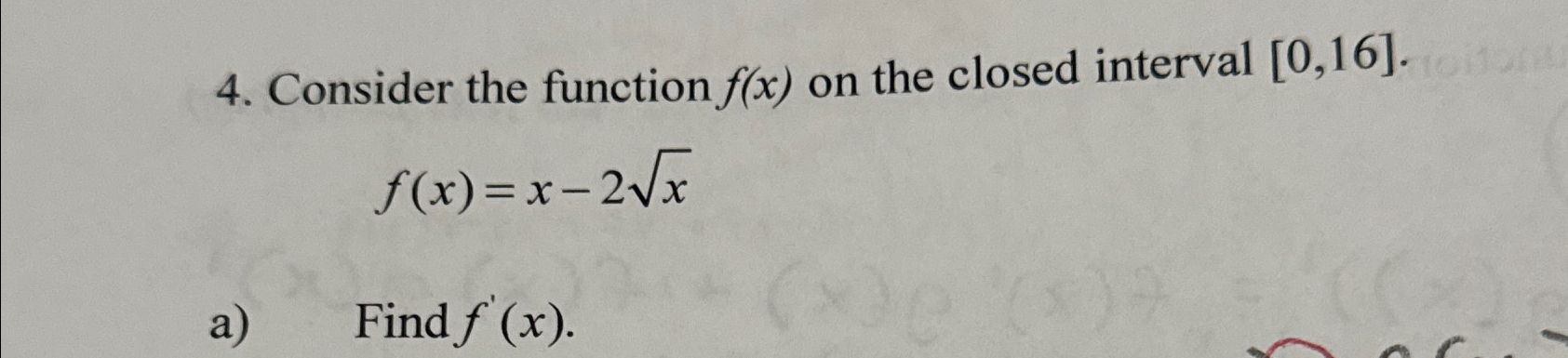 Solved Consider the function f(x) ﻿on the closed interval | Chegg.com