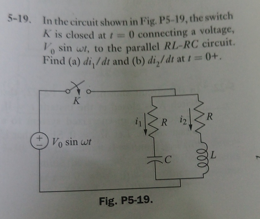 Solved 5-19. ﻿In the circuit shown in Fig. P5-19, ﻿the | Chegg.com