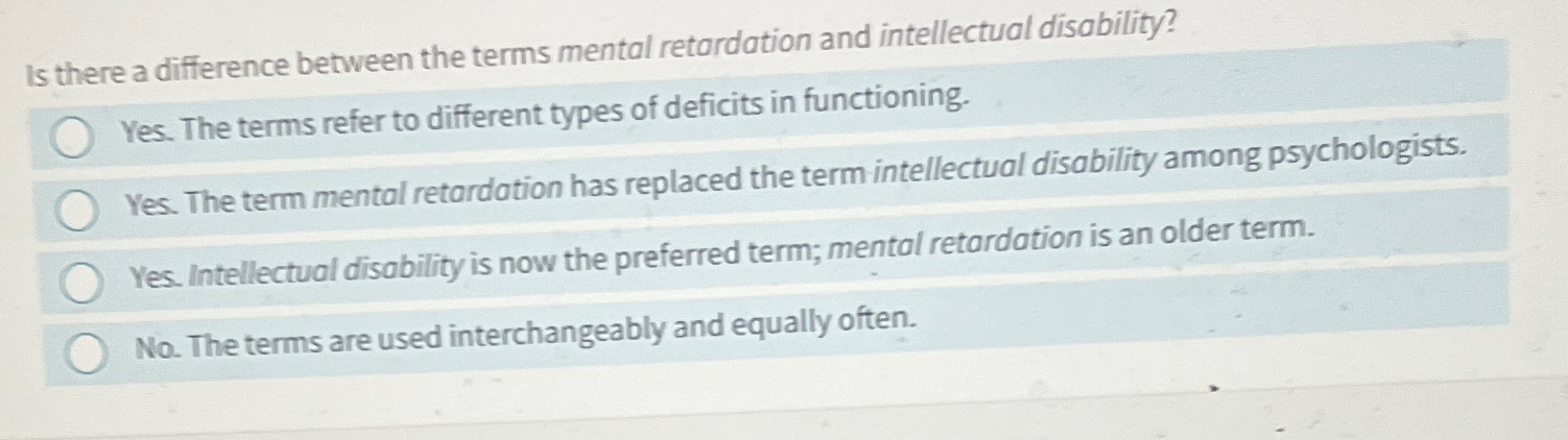 Solved Is there a difference between the terms mental | Chegg.com