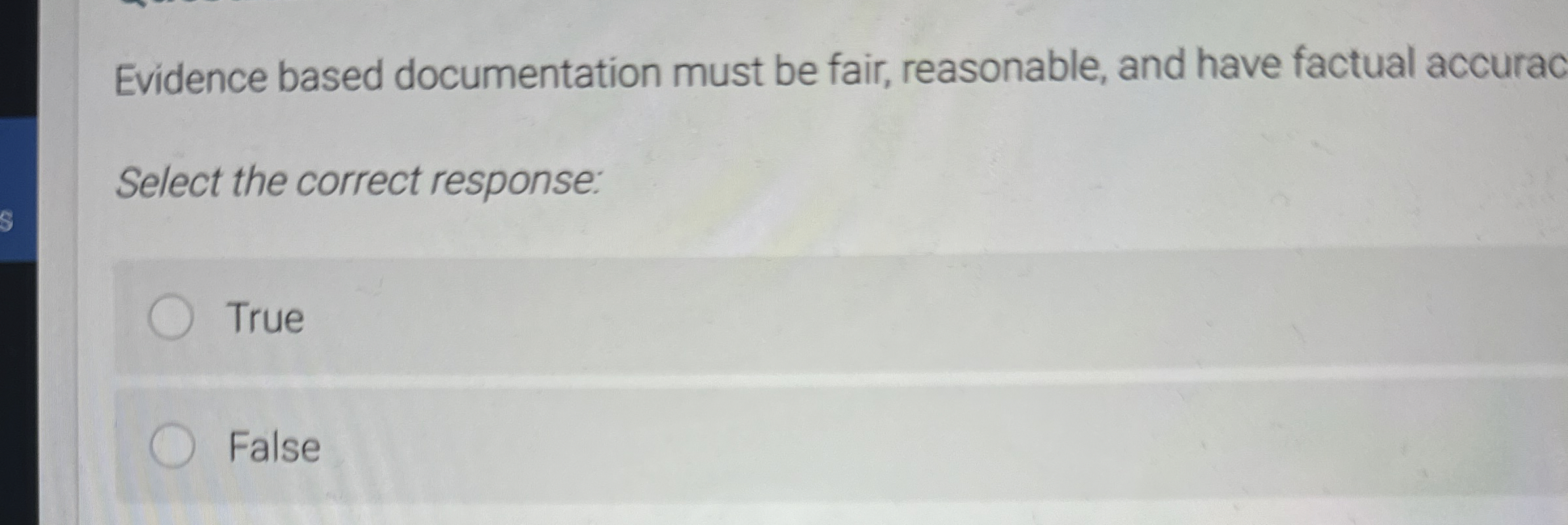 Solved Evidence based documentation must be fair, | Chegg.com