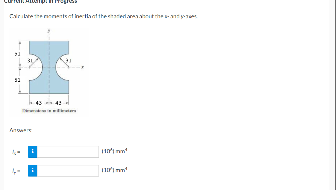 Solved Calculate the moments of ﻿inertia of ﻿the shaded area | Chegg.com