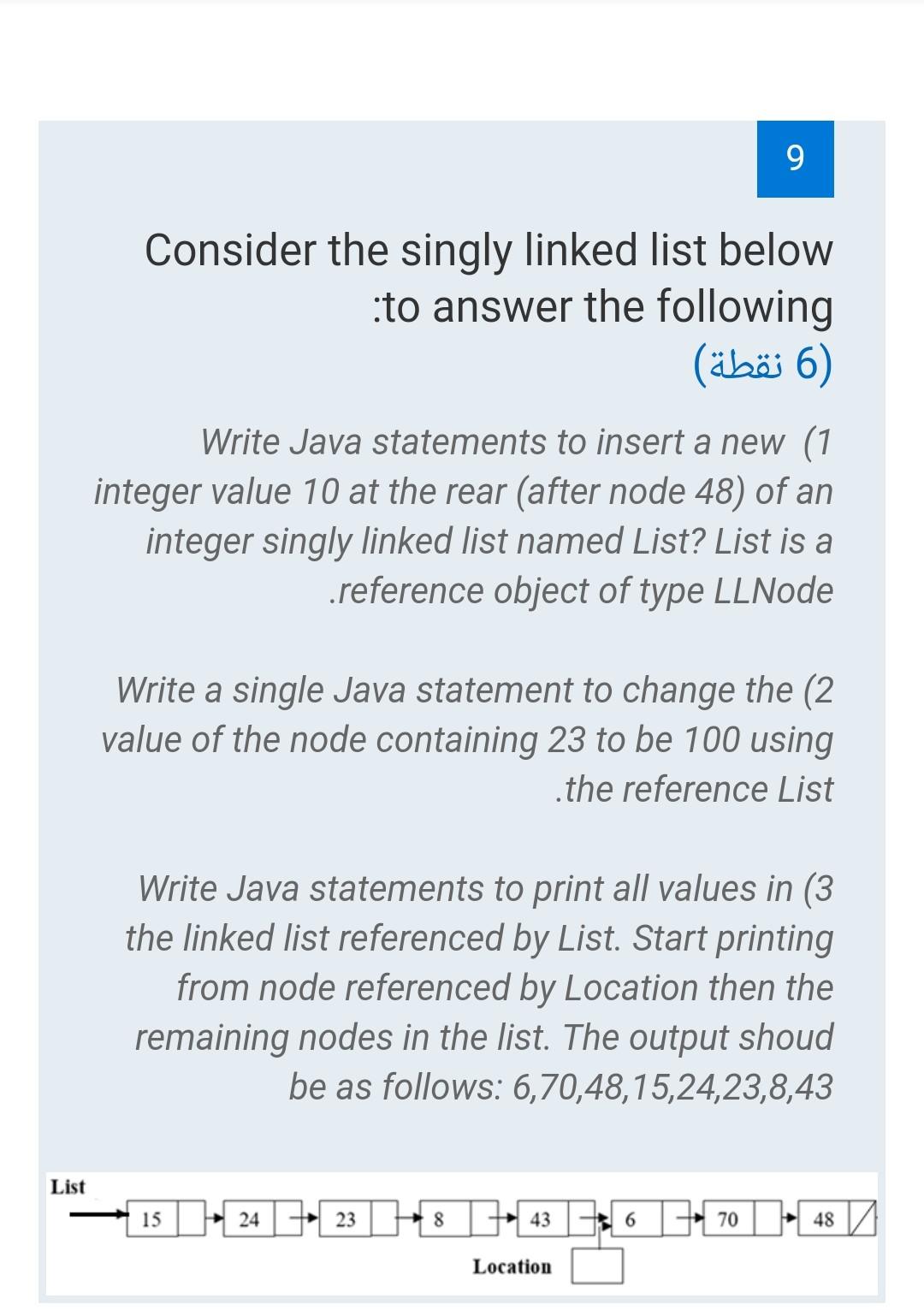 Solved 9 Consider the singly linked list below ito answer | Chegg.com