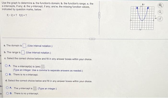 [Solved]: Use the graph to determine a. the function's