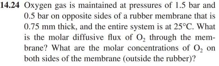Solved 14.24 Oxygen gas is maintained at pressures of 1.5 | Chegg.com