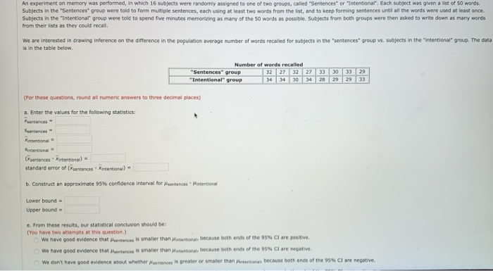Solved An experiment on memory was performed, in which 16 | Chegg.com