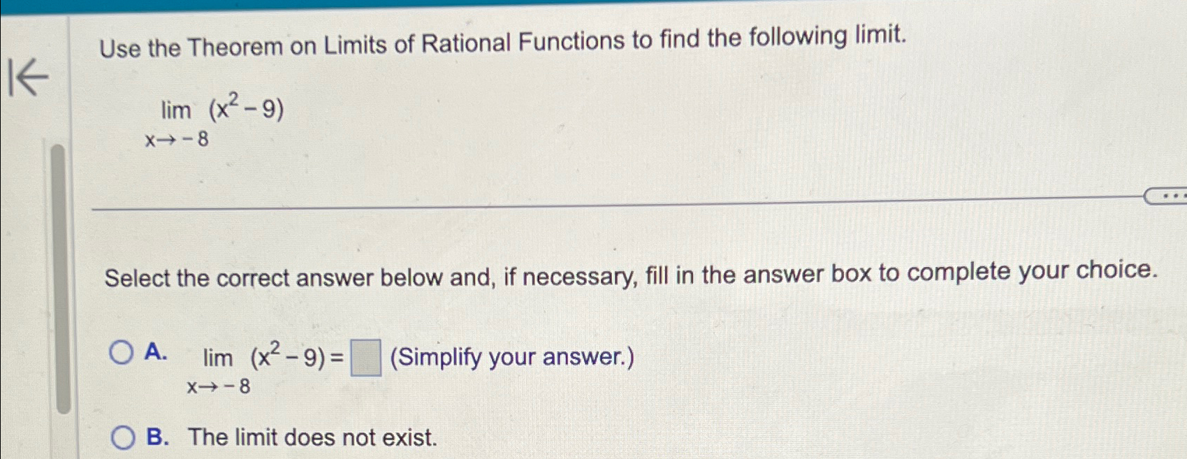 Solved Use the Theorem on Limits of Rational Functions to | Chegg.com