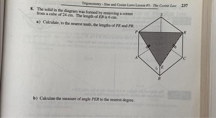Solved Trigonometry - Sine and Cosine Laws Lesson # 3: The | Chegg.com