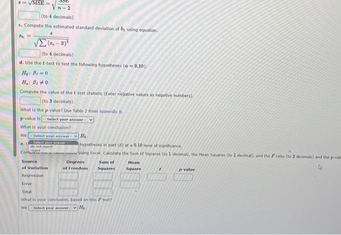 Solved Given are five observations for two variables, x and | Chegg.com