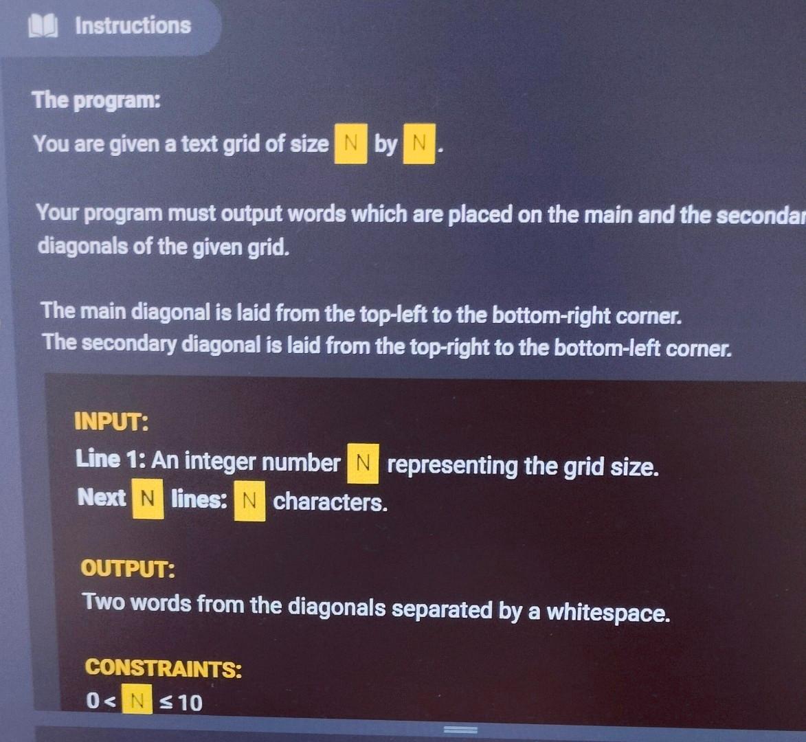 Solved The program: You are given a text grid of size by | Chegg.com