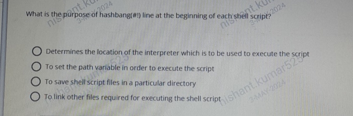 Solved What is the purpose of hashbang(#!) ﻿line at the | Chegg.com