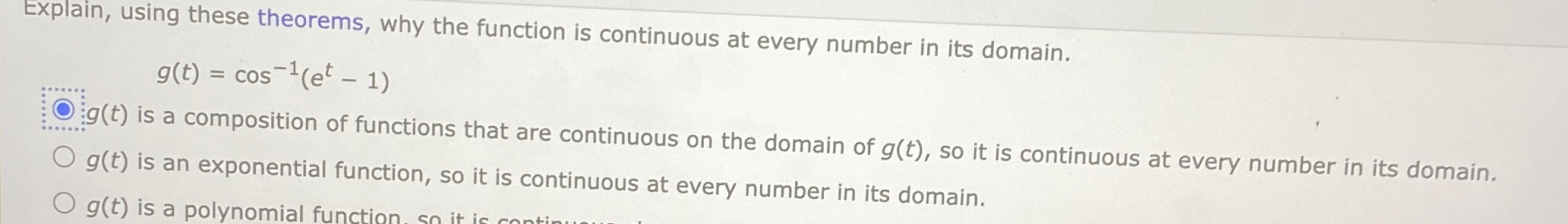 Solved Explain, using these theorems, why the function is | Chegg.com