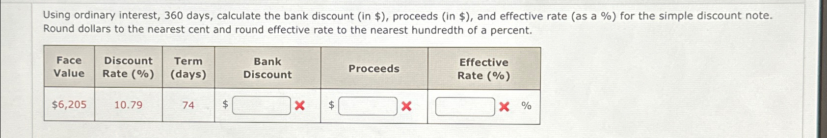 Using ordinary interest, 360 ﻿days, calculate the | Chegg.com