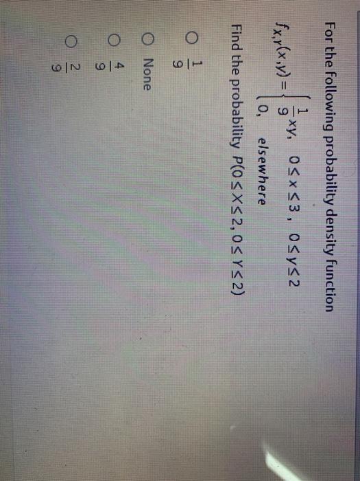 Solved For the following probability density function , 0 | Chegg.com