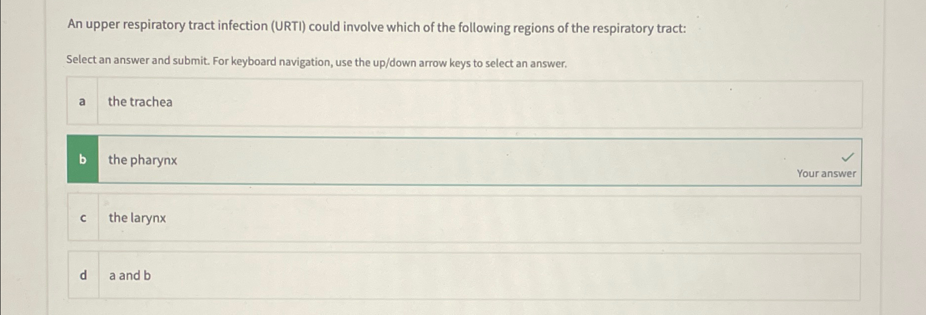 Solved An upper respiratory tract infection (URTI) ﻿could | Chegg.com