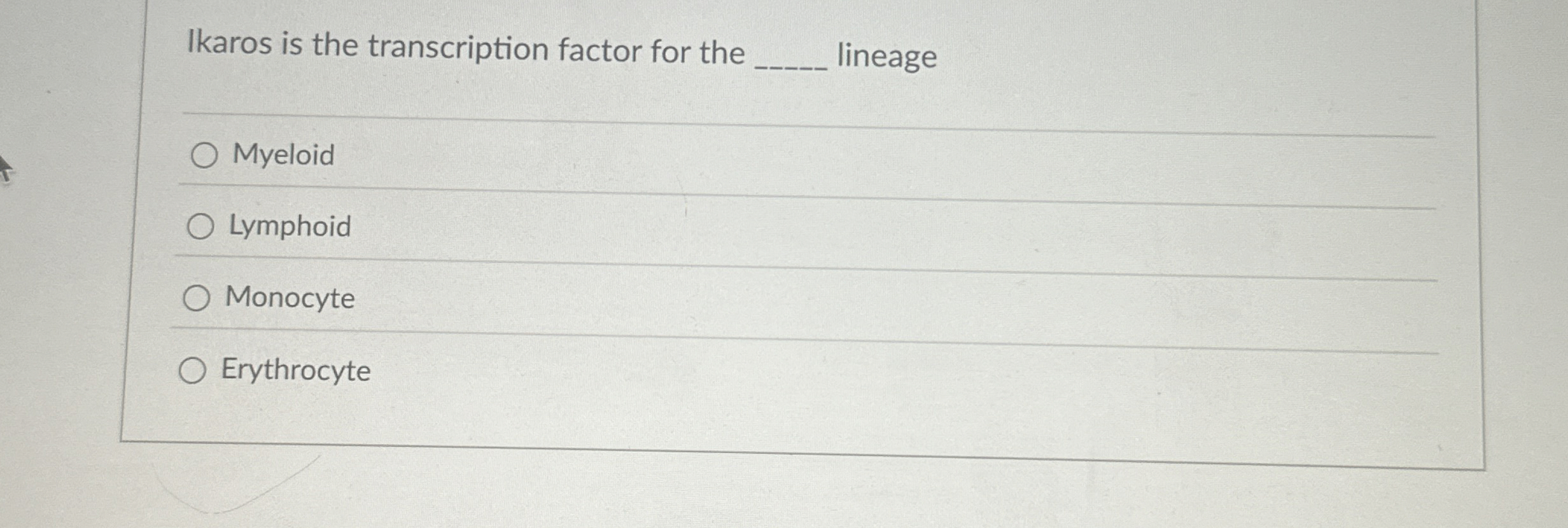 Solved Ikaros is the transcription factor for the | Chegg.com