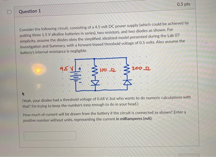 Solved Consider the following circuit, consisting of a 4.5 | Chegg.com
