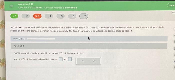 Solved SAT Scores The national average for mathematics on a | Chegg.com