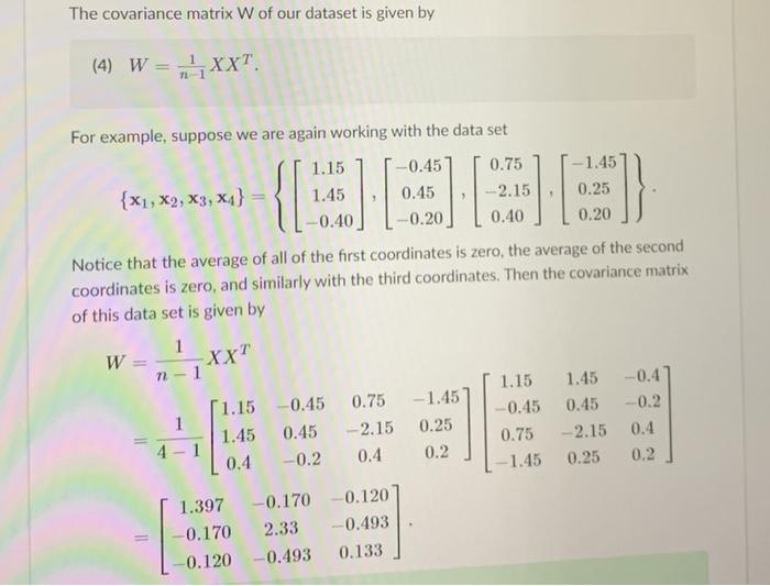 Problem 3 Compute the covariance matrix of our total | Chegg.com