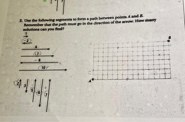 Solved 2. Use the following segments to form a path between | Chegg.com