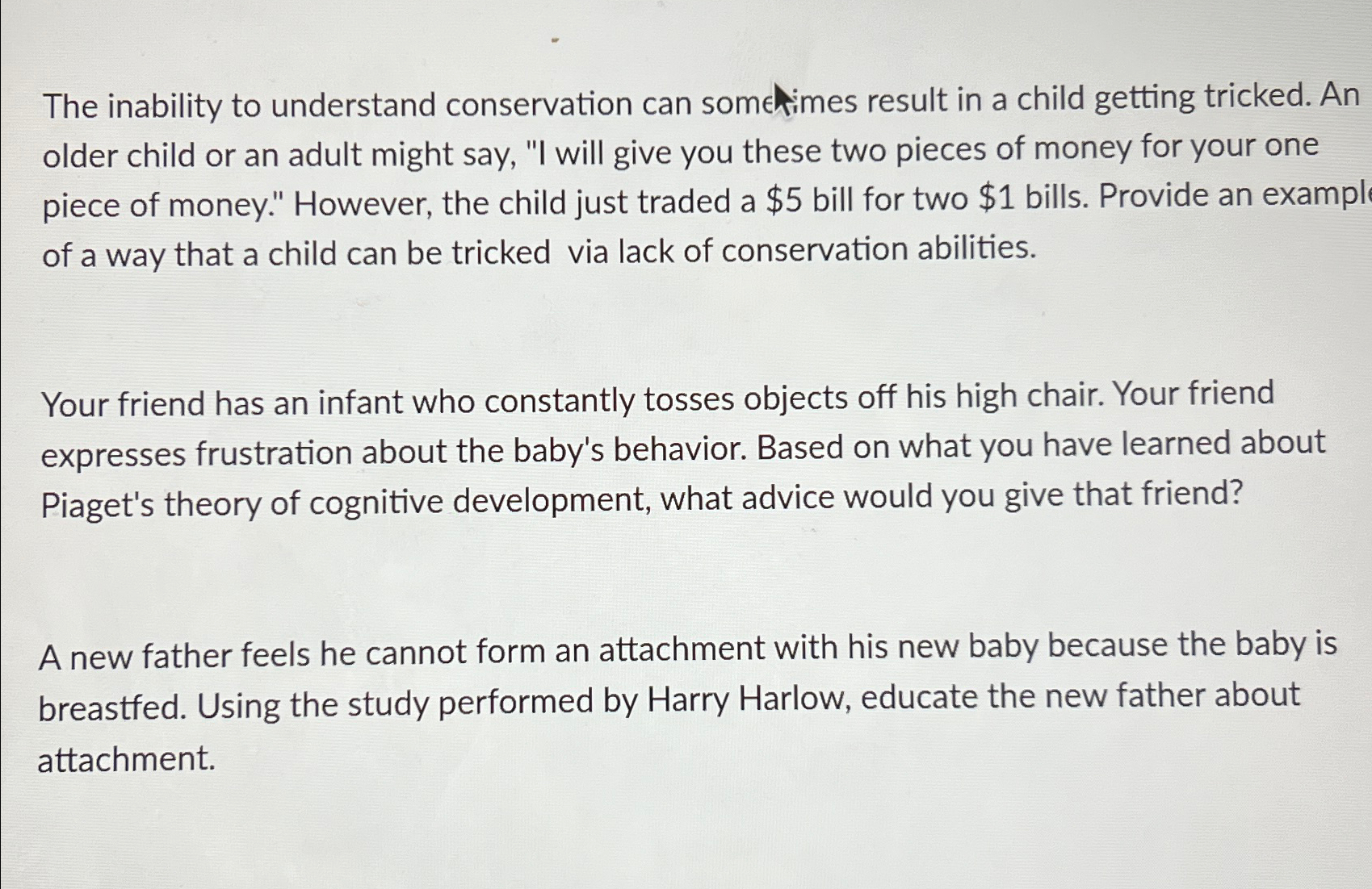 Solved The inability to understand conservation can | Chegg.com