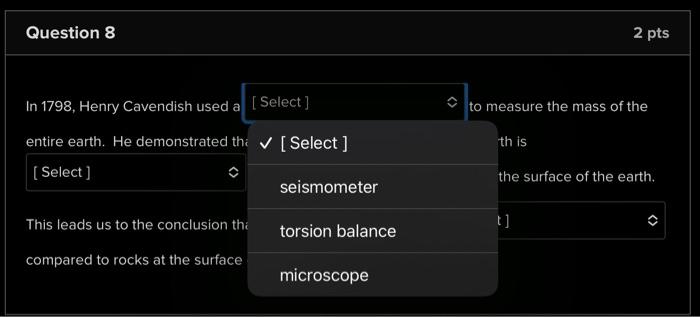 Solved In 1798, Henry Cavendish used a to measure the mass | Chegg.com