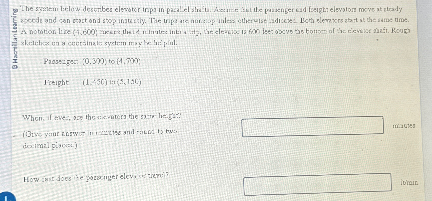 Solved The system below describes elevator trips in parallel | Chegg.com
