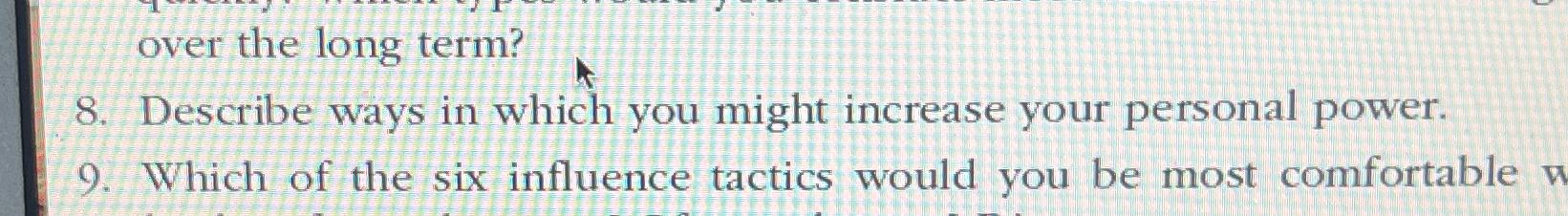 Solved 8. ﻿Describe ways in which you might increase your | Chegg.com