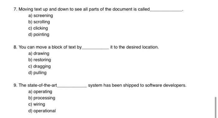 7. Moving text up and down to see all parts of the | Chegg.com