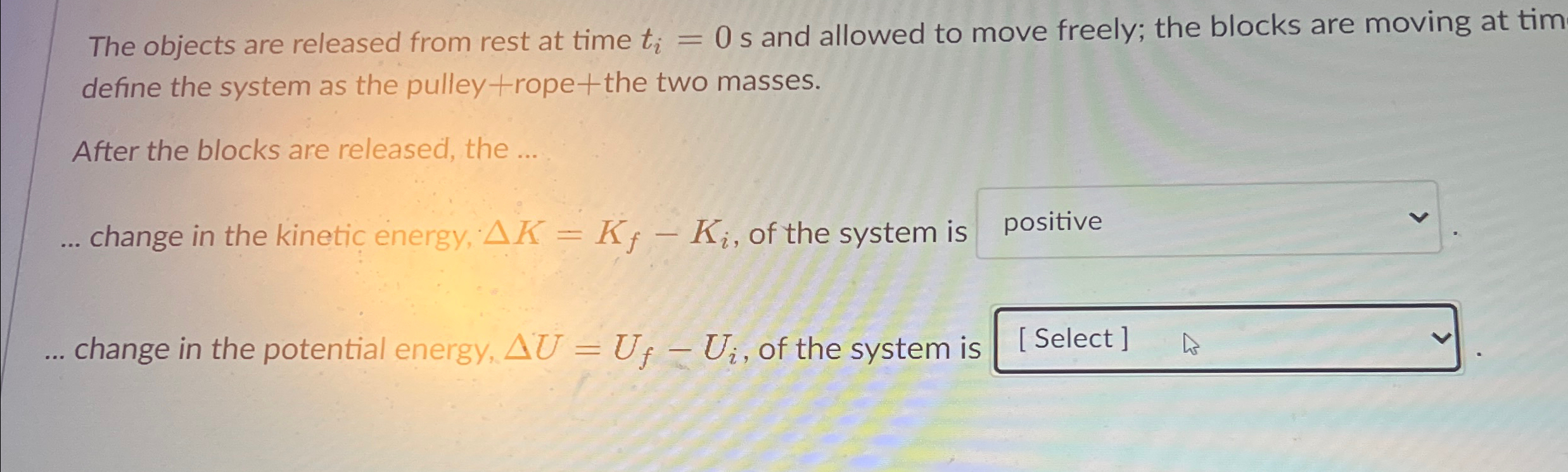 Solved The objects are released from rest at time ti=0s ﻿and | Chegg.com