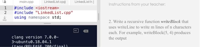 Solved Linkedlist.h: Instructions from your teacher: 1 2 | Chegg.com