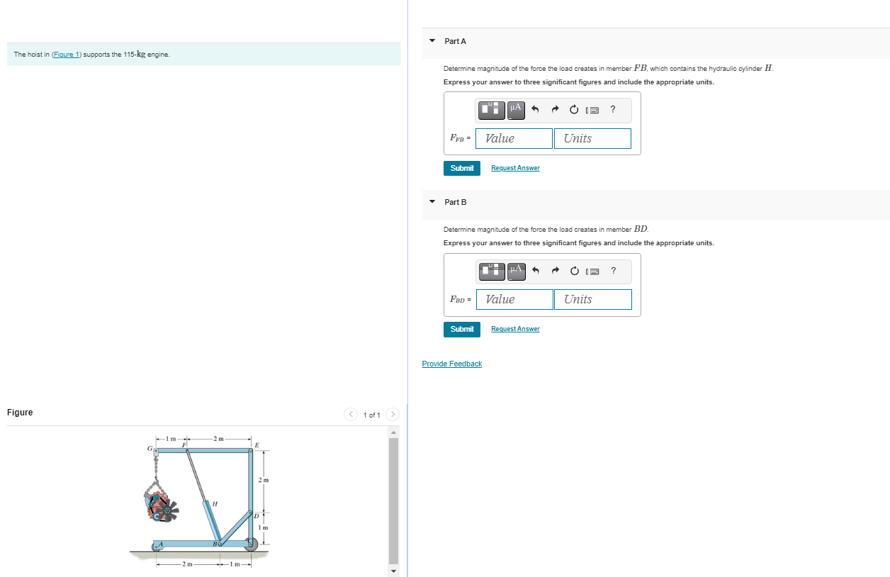 Solved Part BDetermine magnitude of the force the load | Chegg.com