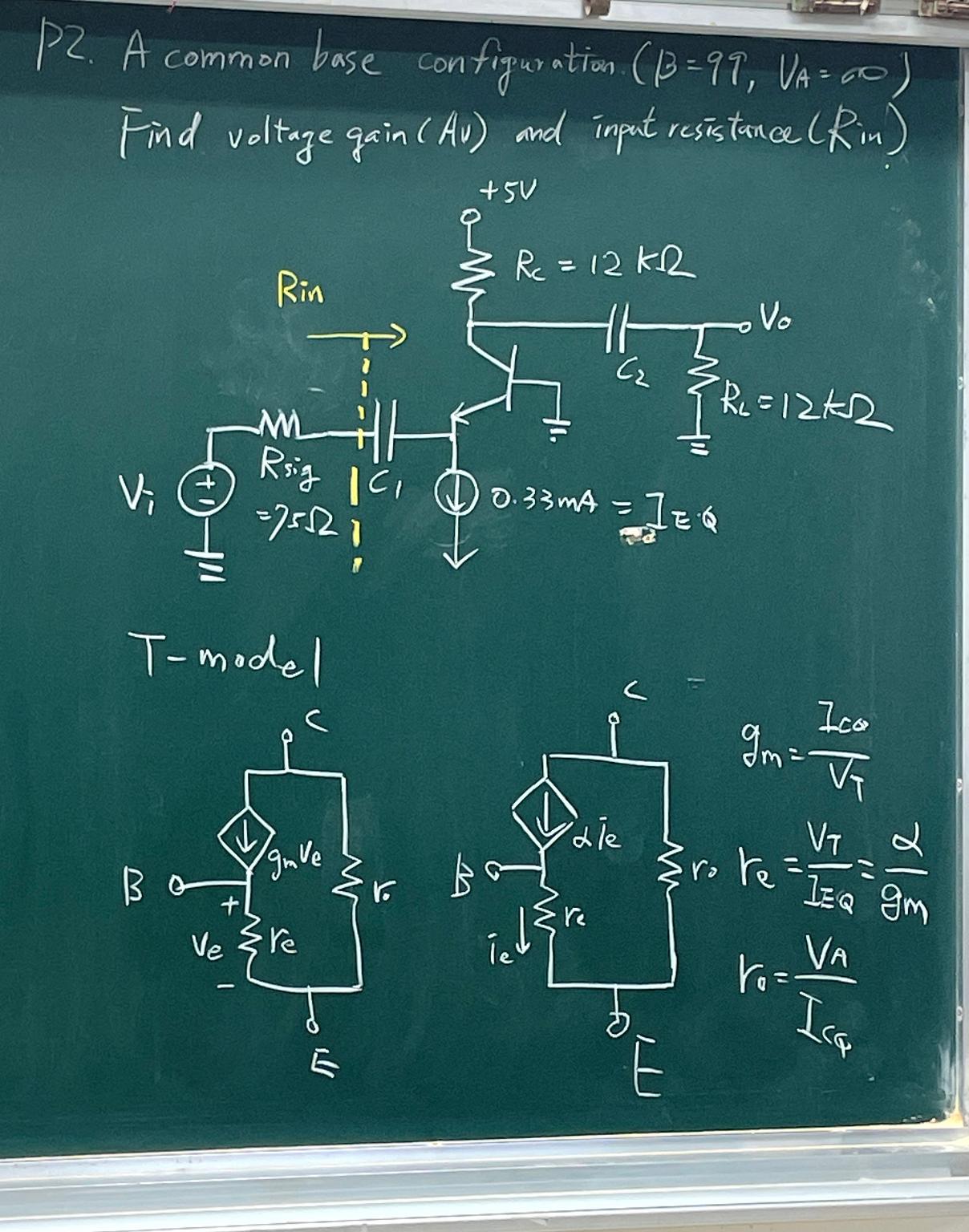 Solved P2. ﻿A common base configuration )=99,VA=(∞ ﻿Find | Chegg.com