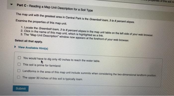of this som Part C - Reading a Map Unit Description | Chegg.com