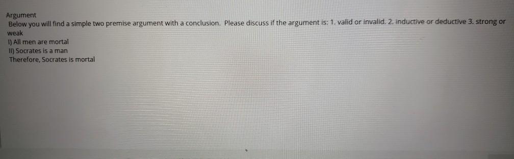 Solved Argument Below you will find a simple two premise | Chegg.com