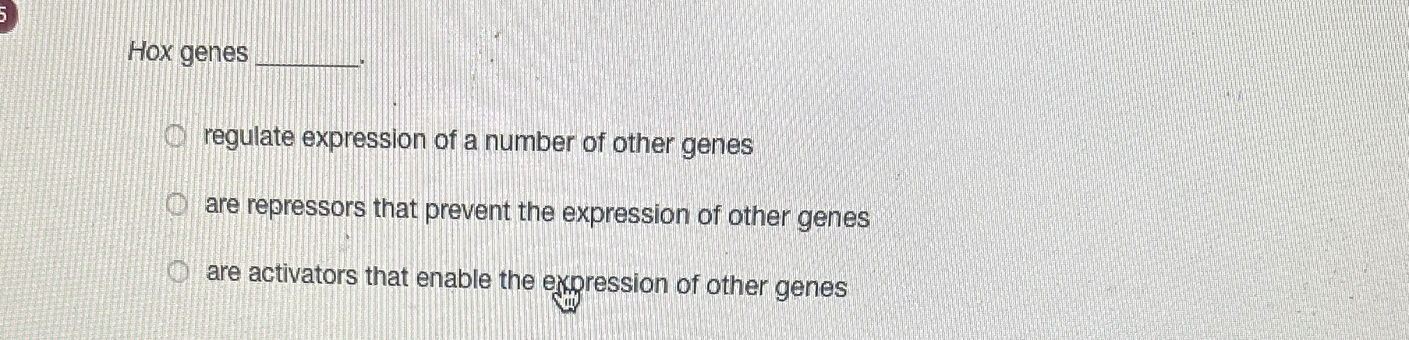 Solved Hox genes q,regulate expression of a number of other | Chegg.com