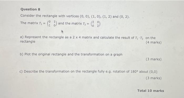 Solved Consider the rectangle with vertices | Chegg.com