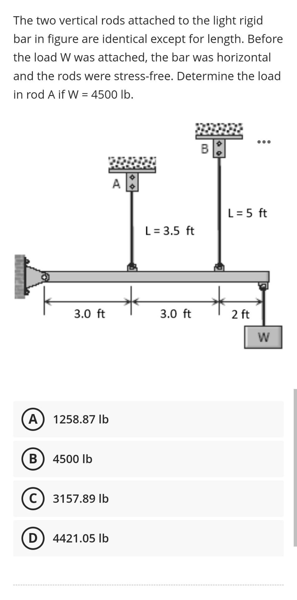 Solved A rigid block of mass M is supported by three | Chegg.com