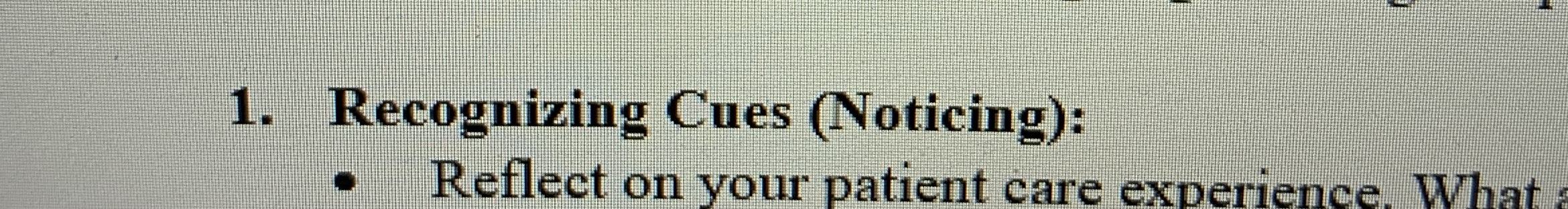 Solved Recognizing Cues (Noticing):Reflect on your patient | Chegg.com