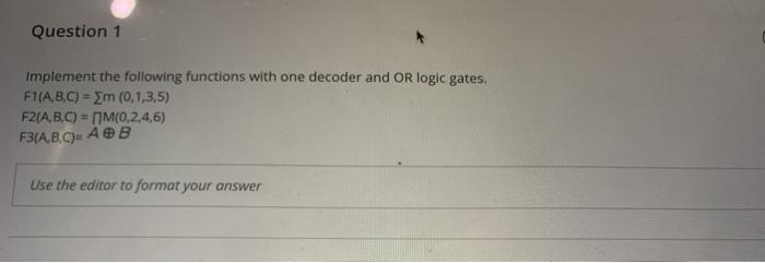 Solved Question 1 Implement the following functions with one | Chegg.com
