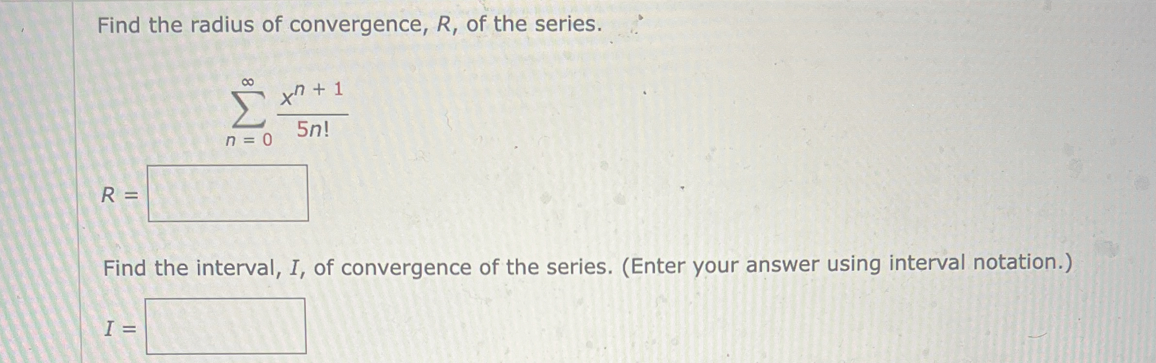Solved Find the radius of convergence, R, ﻿of the | Chegg.com