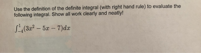 Solved Use the definition of the definite integral (with | Chegg.com