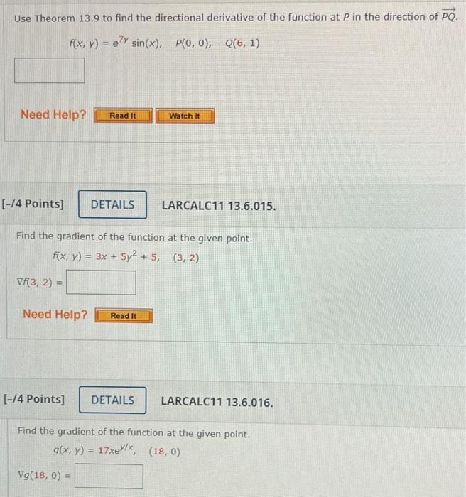 Solved Use Theorem 13.9 to find the directional derivative | Chegg.com