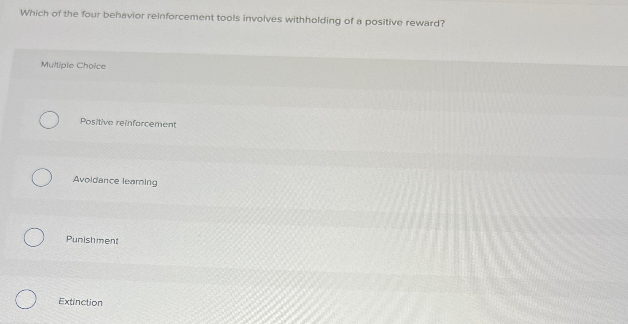 Solved Which of the four behavior reinforcement tools | Chegg.com