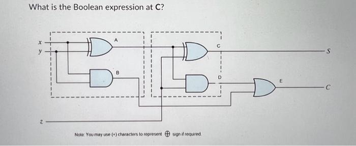 Solved What is the Boolean expression at C ? Note Youmay use | Chegg.com