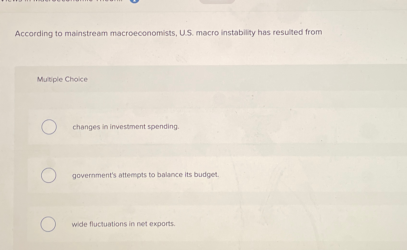 Solved According to mainstream macroeconomists, U.S. ﻿macro | Chegg.com