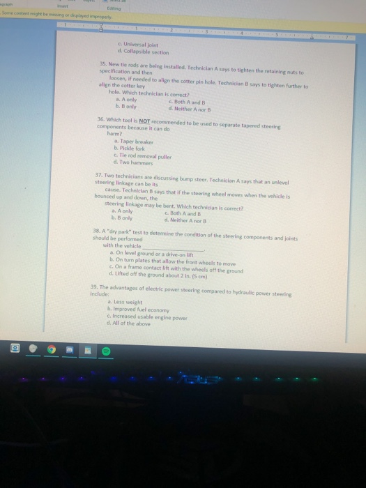 Solved Some content might being displayed improperty 5 c. | Chegg.com